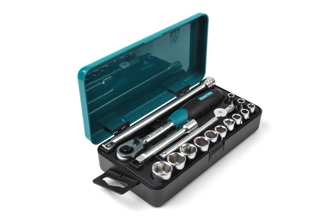 Socket wrench set, 16-piece, mm, K 25004 - Kamasa Tools