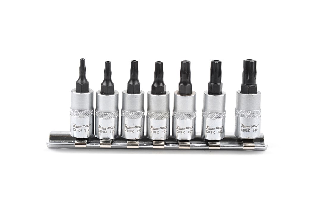 Bit socket set, 5-point Safety-TORX®, 7 pcs, K 10450 - Kamasa Tools