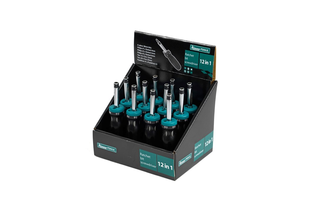 Ratchet bit screwdriver set, 12 pack, K 63069 - Kamasa Tools